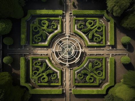 premium ai image a circular pattern of bushes and trees