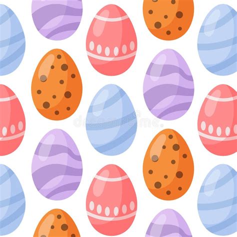 Easter Eggs Pattern Seamless For Easter Holidays On White Background