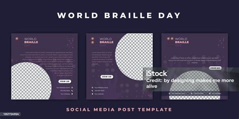 보라색 점 배경 디자인 세계 점자 일 템플릿 소셜 미디어 포스트 템플릿 디자인 웹 배너에 대한 스톡 벡터 아트 및 기타 이미지 웹 배너 웹 회의 1월 Istock