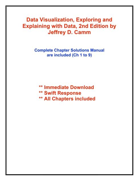 Solutions For Data Visualization Exploring And Explaining With Data