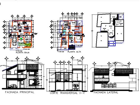 Plano De Casa De Interés Social En Dwg 318 Mb Librería Cad