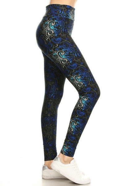 Buttery Smooth Blue Hypnotic Swirl High Waisted Plus Size Leggings