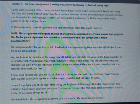 solved chapter 4 summary assignment reading files