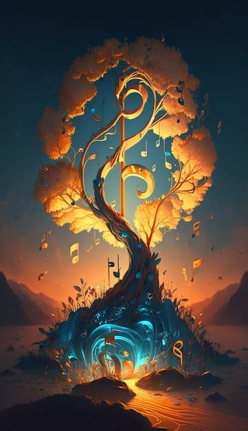 Premium Ai Image A Tree With A Musical Note On It