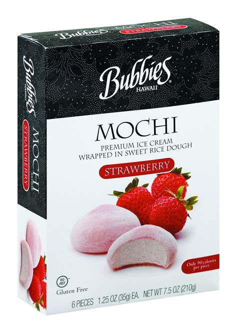 Bubbies Hawaii Mochi Strawberry Premium Ice Cream 6 Ct 1 25 Oz Shipt