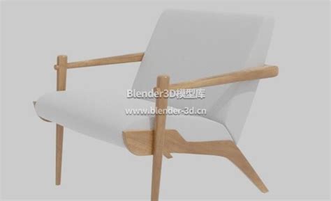 Blender 木质软垫椅子凳子3d模型素材资源免费下载 Blender3d模型库