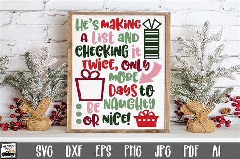 Christmas Countdown SVG Cut File Naughty Or Nice SVG 156721 Cut