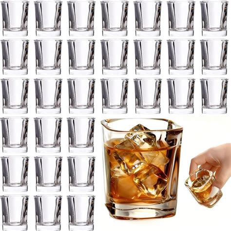Elfully 30 Pack Heavy Base Shot Glasses Set 22 Oz Clear