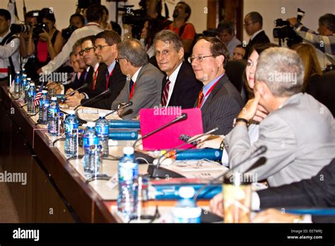 Havana Cuba 21st Jan 2015 Alex Lee 4th R Front U S Deputy