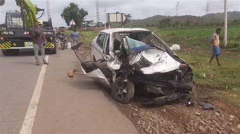 Karnataka 4 Dead 3 Injured After Speeding Car Rams Into Parked Lorry