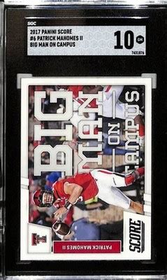 Patrick Mahomes 2017 Panini Score Big Man Insert Rookie Card Sgc Graded