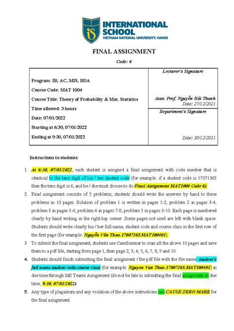 Final Assignment Mat Code Final Assignment Code Program Ib