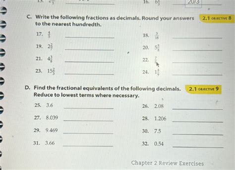 C Write The Following Fractions As Decimals StudyX