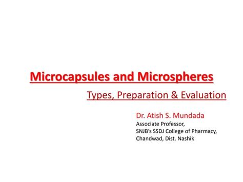 Microcapsules Types Preparation And Evaluation Pptx