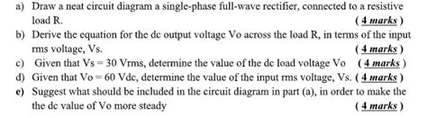 Solved A Draw A Neat Circuit Diagram A Single Phase Chegg