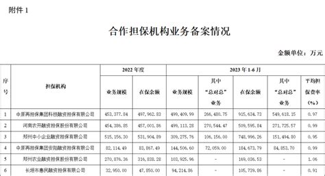 中原再担保：上半年新增国担基金备案28276亿元，规模前十机构公布融资合作集团