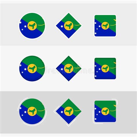 Iconos De La Bandera De La Isla De Navidad Conjunto Bandera Vector