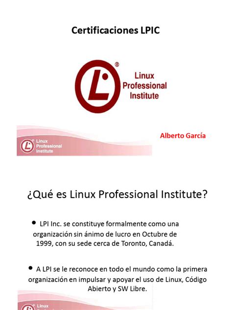 Presentación Certificacion Linux Lpi Pdf Ciencias De La Computación Software Del Sistema