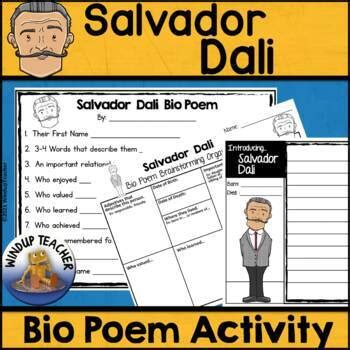 Salvador Dali Biography Poem Activity And Writing Paper By Windup Teacher