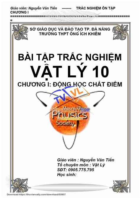 Docx ChƯƠng IvẬt LÝ 10 Thư Viện Vật Lý