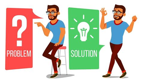Man Solving Problem Vector Problem Solution Secret Discovery Career