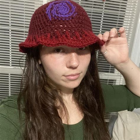 Crochet Funky Swirl Bucket Hat 👩‍🎨 Embroidered Swirly Depop