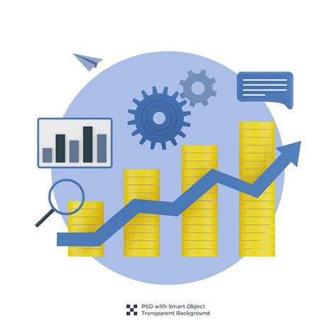 Premium Psd 3d Illustration Increasing Investment Chart