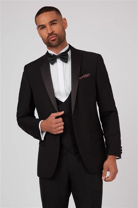 antique rogue slim fit black tuxedo jacket