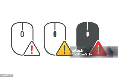 Mouse Cursor Error Warning Illustration Vector Stock Illustration