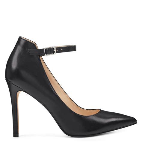 Nine West Tressa Ankle Strap Pumps In Black Leather Black Lyst