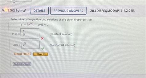 Solved Determine By Inspection Two Solutions Of The Given Chegg