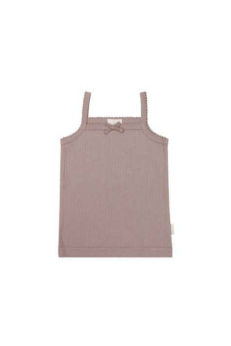 Organic Cotton Modal Singlet Mauve Shadow Jamie Kay Nz