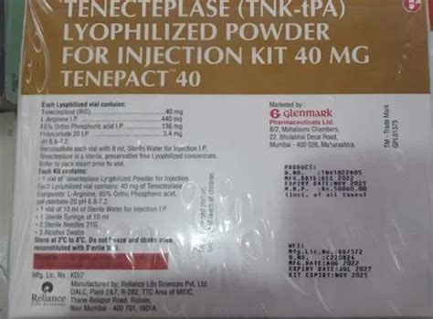 Tenepact 40 Mg Injection At ₹ 16000piece Tenecteplase Injections In
