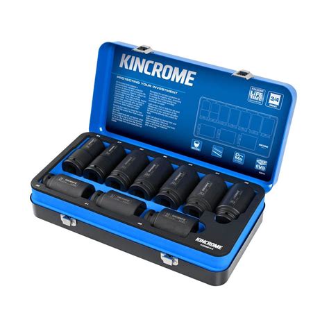 Kincrome Impact 3 4 Drive Socket Set Deep 10 Piece Metric K28244