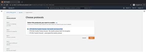 how to create an sftp enabled server on aws