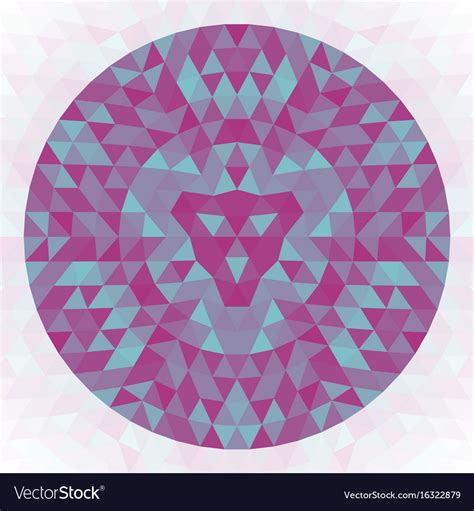 Round Geometric Triangle Kaleidoscopic Mandala Vector Image