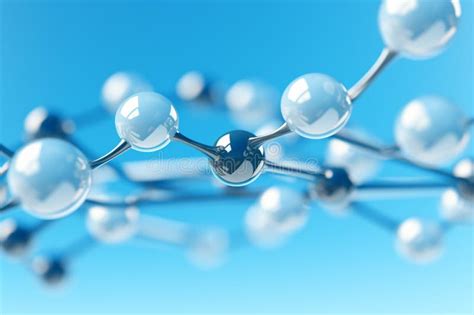 3d Rendering Of Interconnected Spheres Against A Serene Blue Background