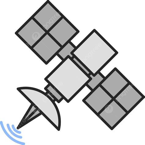 Satellite Signal Color Icon Telecommunication Transmission Technology Vector Telecommunication