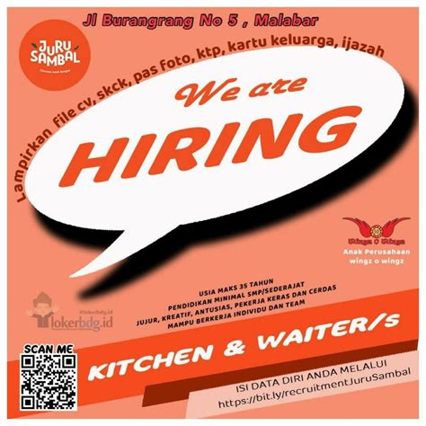 Loker Bandung Juru Sambal Jl Burangrang No 5 Malabar Bandung We