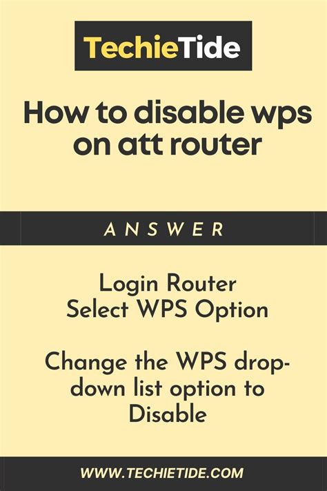 How To Disable WPS On AT T Router