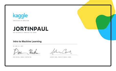 jortinpaul completed the intro to machine learning course on kaggle