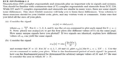 Discrete Rime DT Complex Exponentials And Sinusoids Chegg