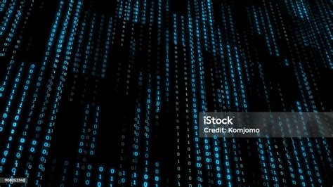 Abstract Technology Binary Code Background Digital Binary Data Grid Technology Concept Stock