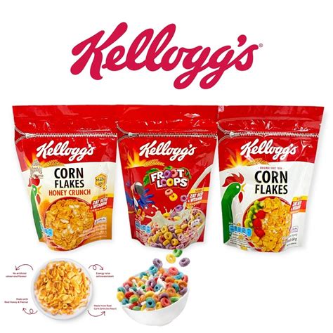 Snacks Cereal Cereal Economy Pack Pouch Kellogs Corn Flakes 60 Gr Honey 55 Gr Froot Loops