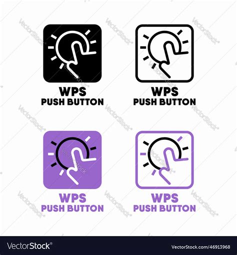 Wps Push Button Information Sign Royalty Free Vector Image
