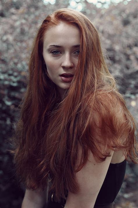 Hd Wallpaper Sophie Turner Women Redhead Face Blue Eyes Dress