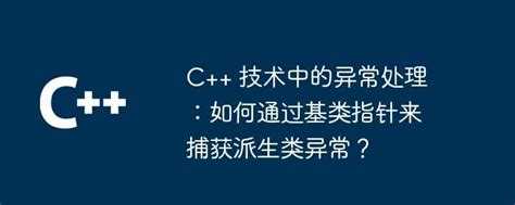 c 技术中的异常处理：如何通过基类指针来捕获派生类异常？ 叮当号