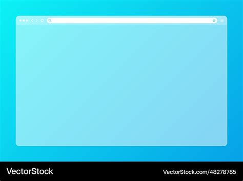 Blank Transparent Web Browser Window With Toolbar Vector Image