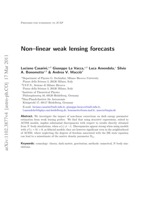 pdf non linear weak lensing forecasts