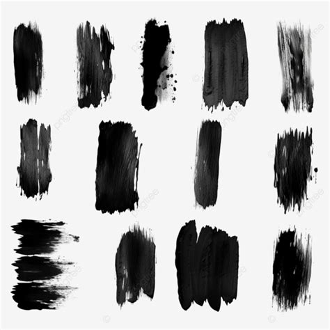 Isolated Black Brush Strokes Black Brush Grunge Brush Strokes Png